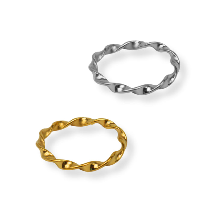 Sortija Edna - torcida - oro o plata - size 4 a 9 – Y Jewels LLC